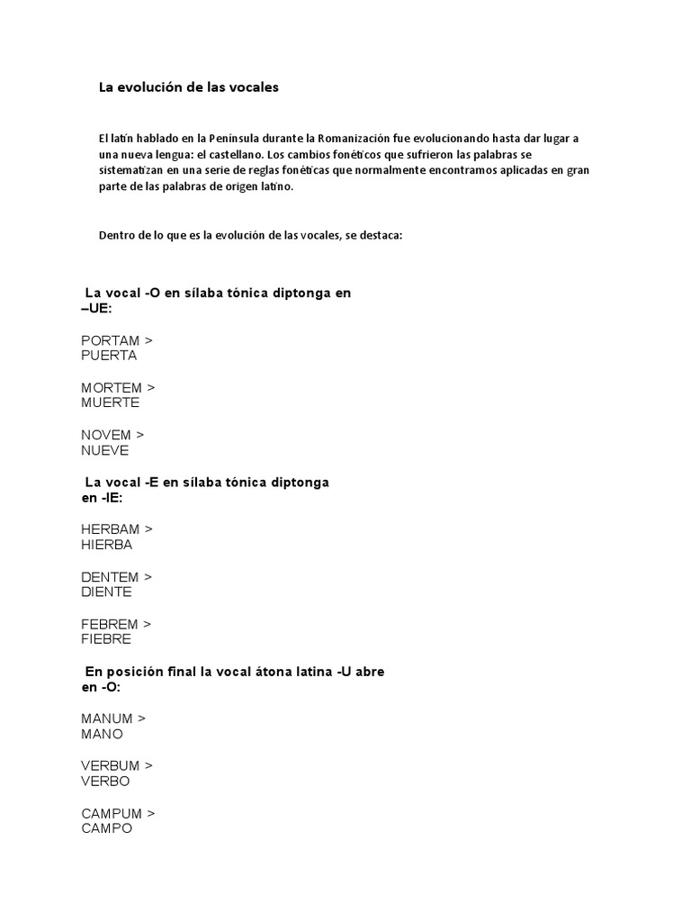 La Evolución de Las Vocales | PDF