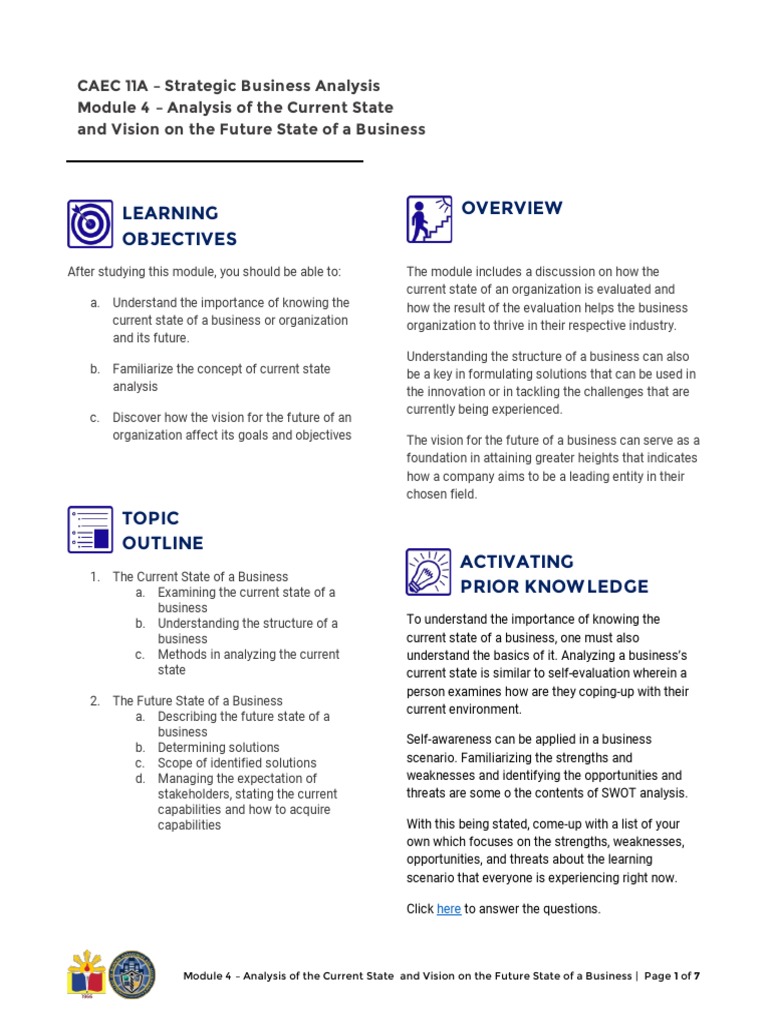 Module 4 - Analysis On The Current State and Vision On The Future State ...