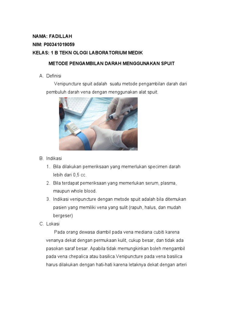 Pengambilan Darah Menggunakan Spuit | PDF | Sains & Matematika