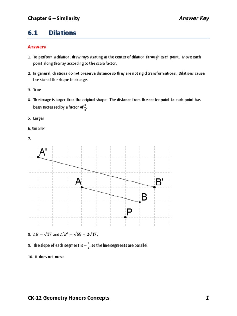Answer Key - CK-12 Chapter 06 Geometry Honors Concepts (Revised) | PDF | Euclidean Plane ...