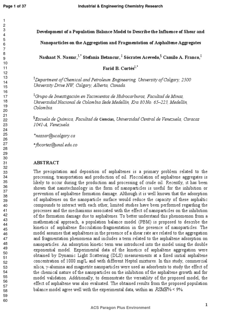 Ciencias,: ACS Paragon Plus Environment | PDF | Adsorption | Nanoparticle