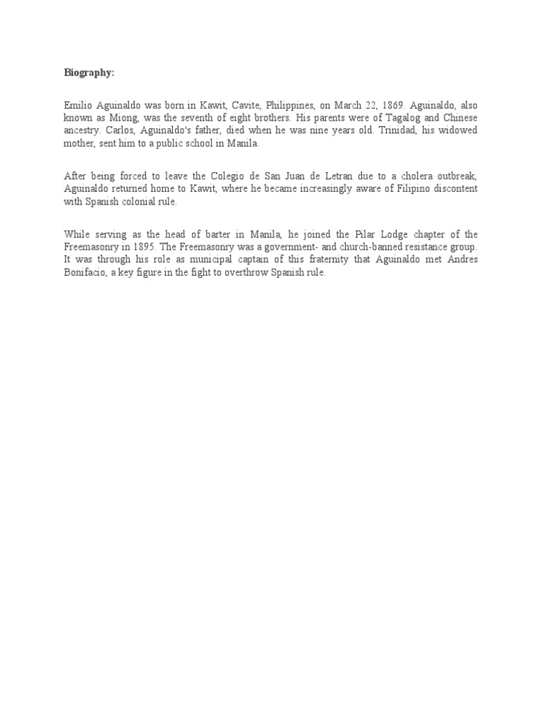 Philippine President - Emilio Aguinaldo Pt2 | PDF | Social Science ...