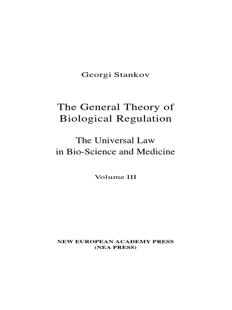 The General Theory of Biological Regulation | PDF