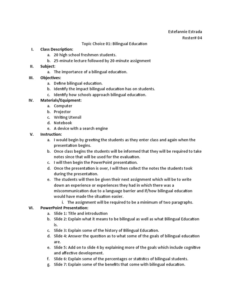 Bilingual Education Lesson Plan | PDF | Microsoft Power Point ...