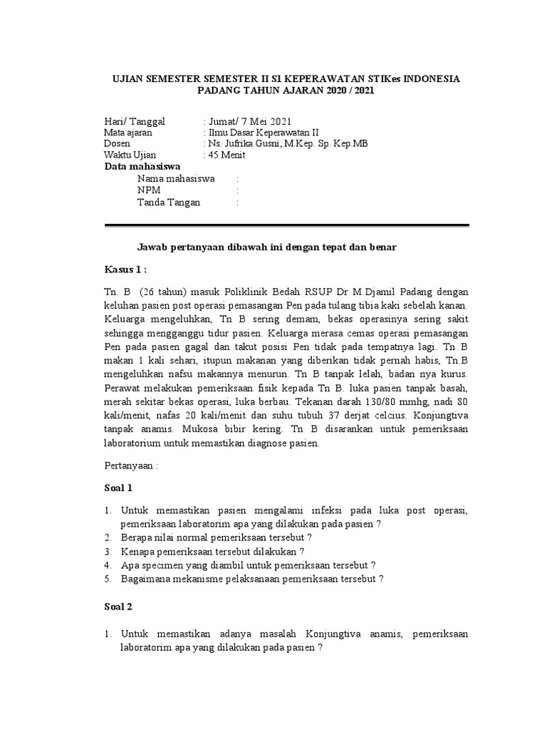 Soal IDK 2 Prog A 7 Mei 2021 | PDF