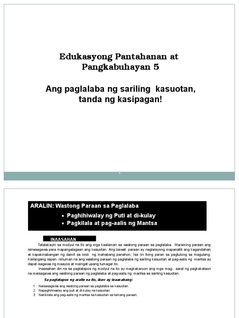 Paraan NG Paglalaba | PDF