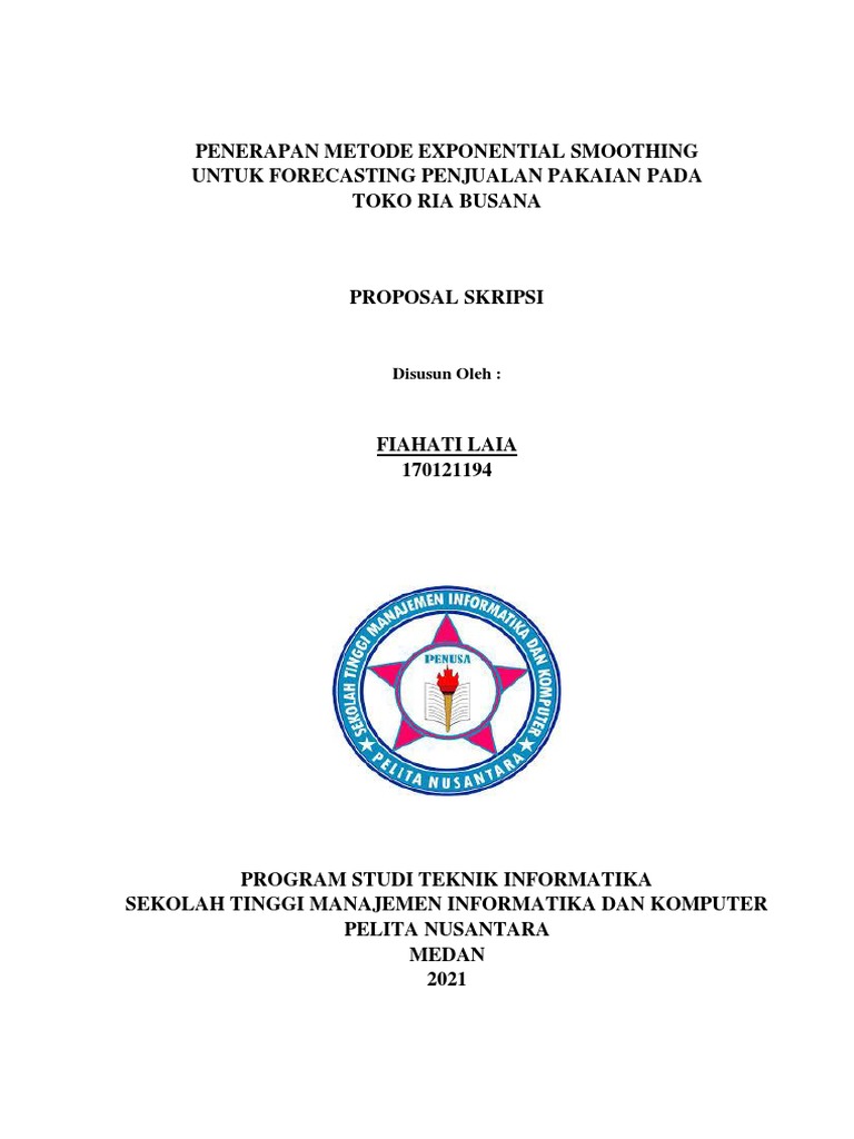 Penerapan Metode Exponential Smoothing Untuk Forecasting Penjualan