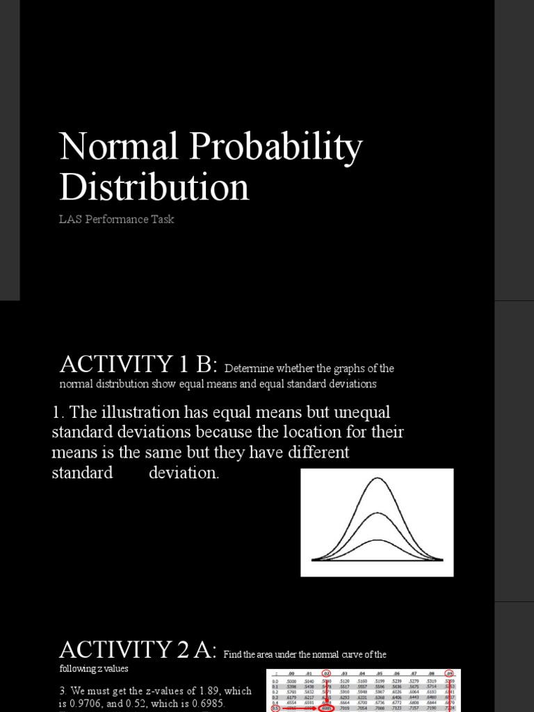 Normal Distribution Analysis Activities | PDF | Teaching Methods ...