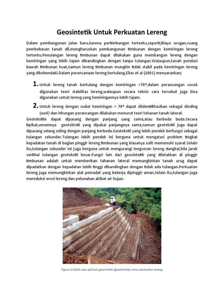 Geosintetik untuk Stabilitas Lereng | PDF | Teknologi & Rekayasa