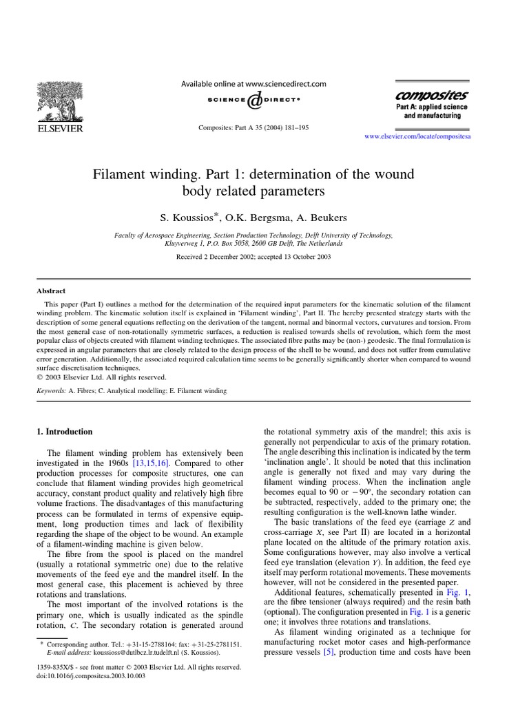 Filament Winding Part 1-Determination of The Wound Body Related ...