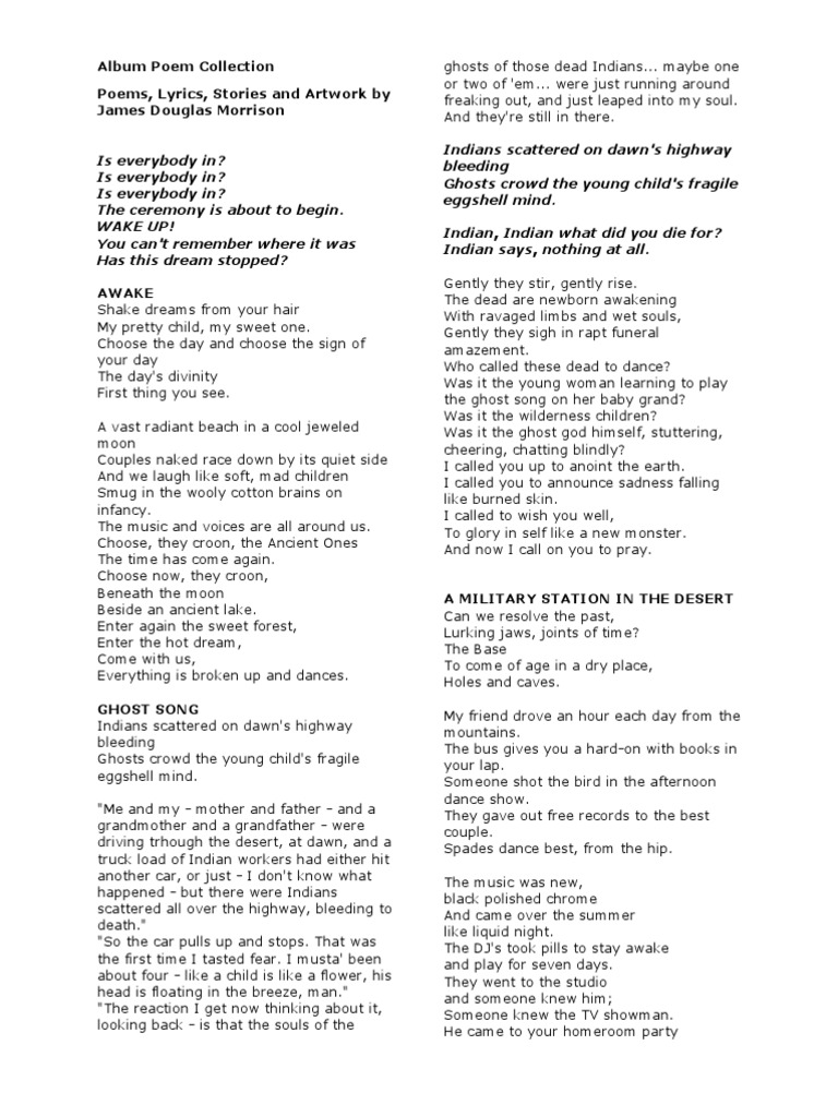 Jim Morrison - Album Poem Collection