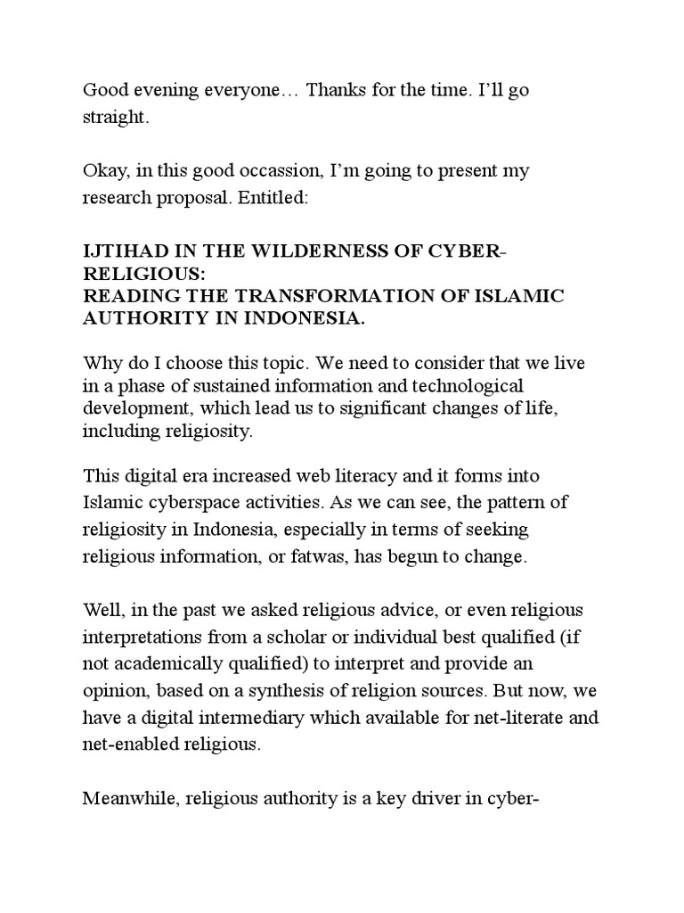 Transformation of Islamic Authority in Indonesia's Cyber Religious ...