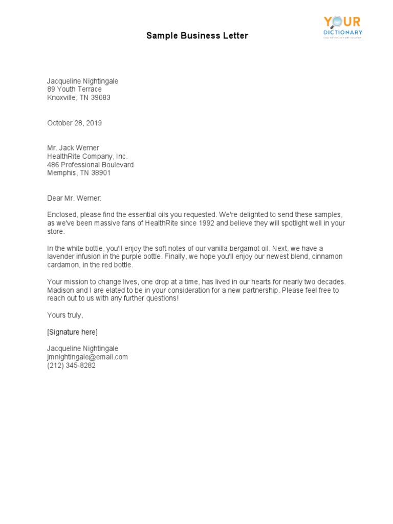 Business Communication Letter Sample | PDF