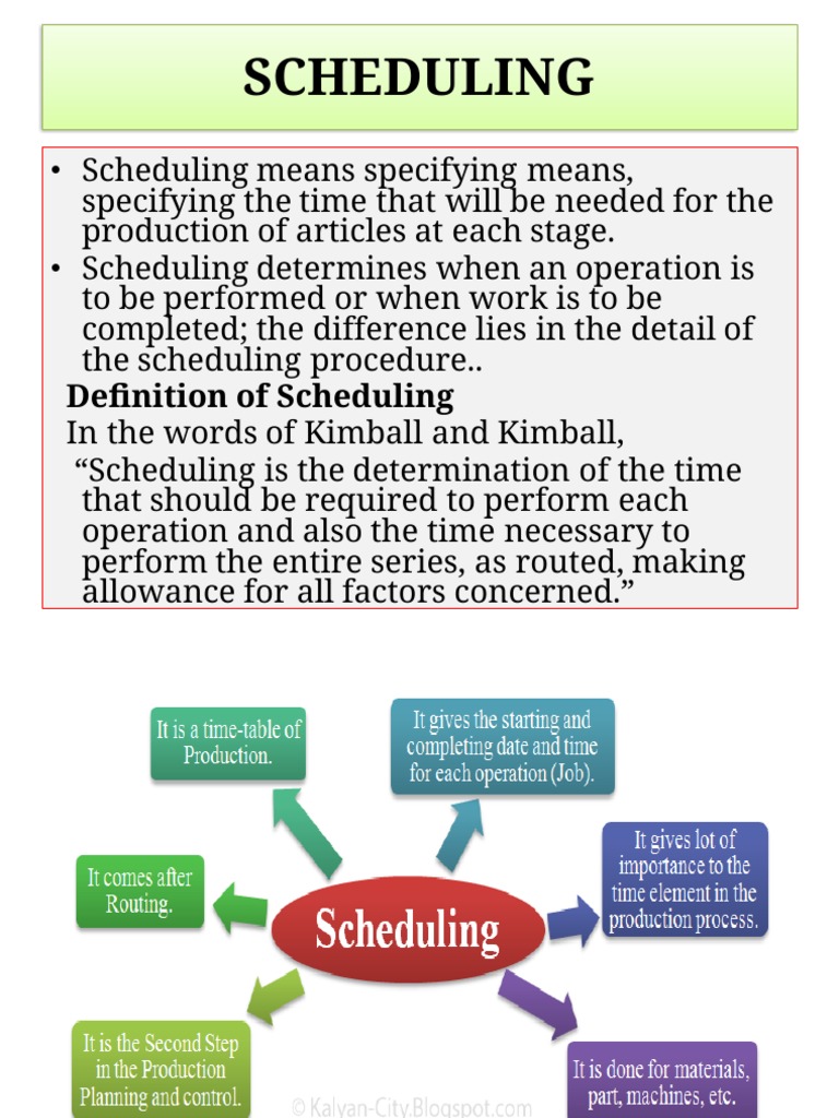 Scheduling: Definition of Scheduling | PDF