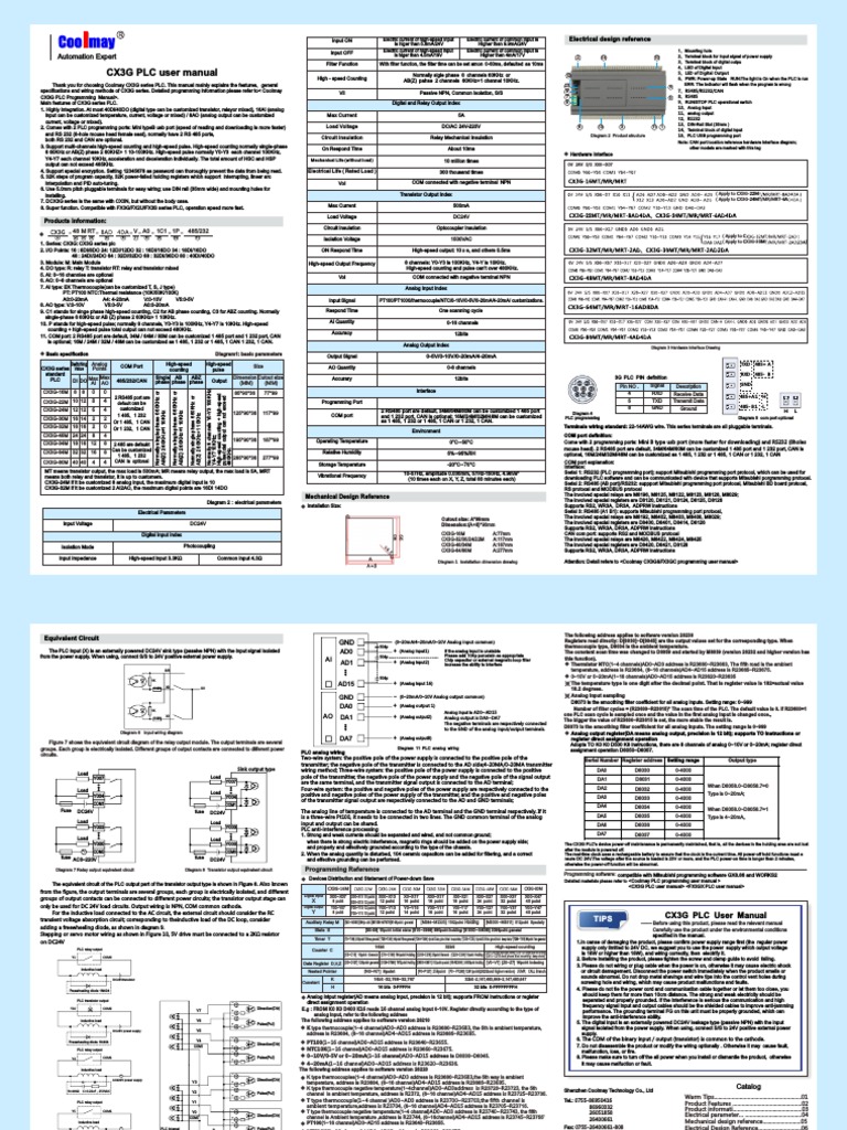 cx3g PLC User Manual | PDF | Analogue Electronics | Programmable Logic Controller