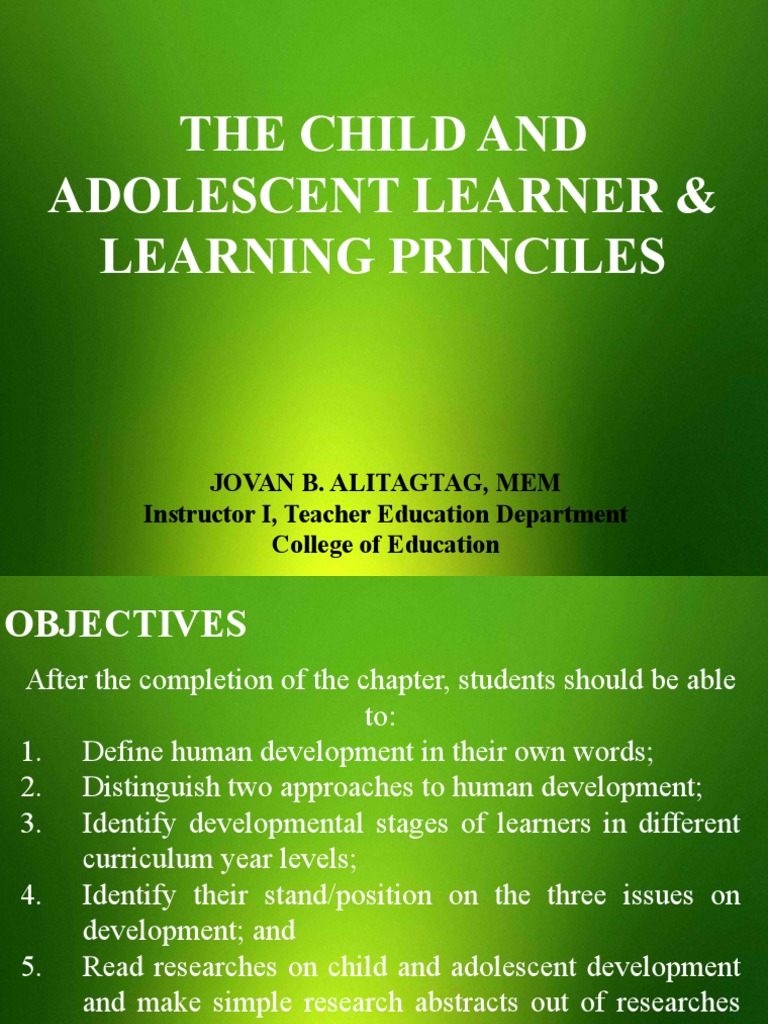 The Child and Adolescent Learner | PDF | Developmental Psychology ...