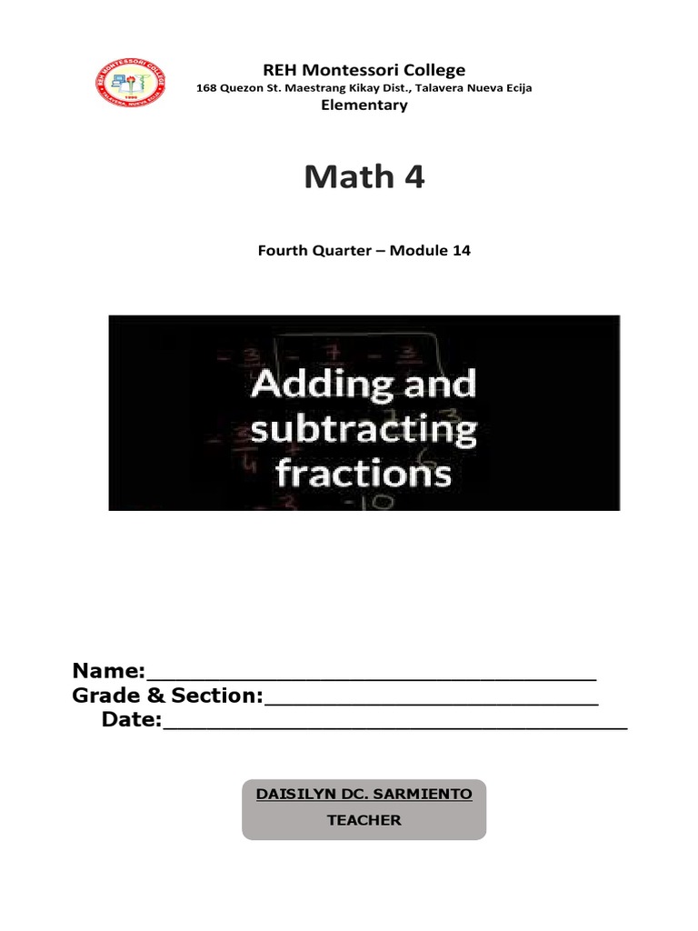 Module 14 Grade 4 Pdf Mathematical Notation Numbers