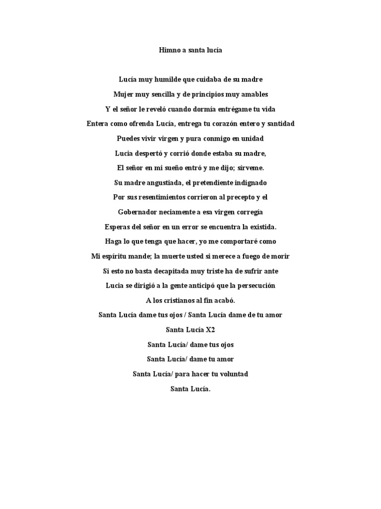 Himno A Santa Lucía | PDF