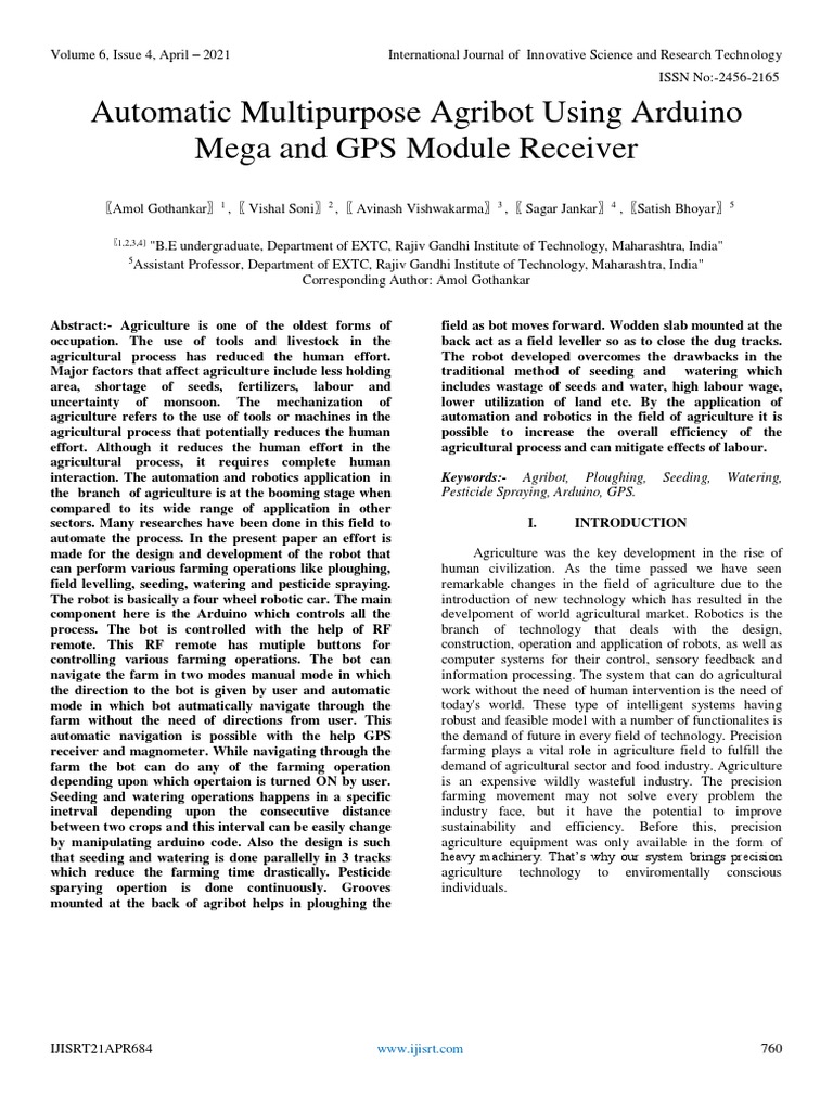 Automatic Multipurpose Agribot Using Arduino Mega and GPS Module ...