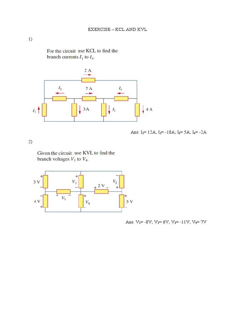 Exercise - KCL KVL | PDF