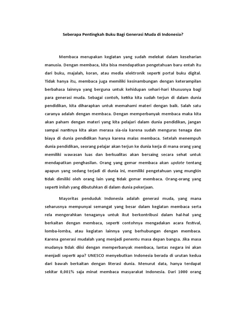 Esai Maulida Sarah Azzahra - Literasi Di Indonesia | PDF