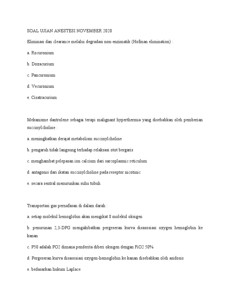 Soal Anes | PDF