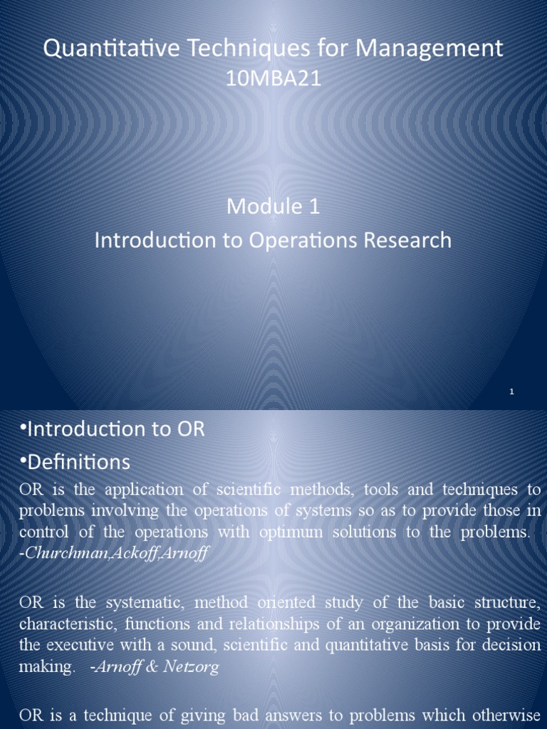 Quantitative Techniques For Management | PDF | Conceptual Model | Scientific Method