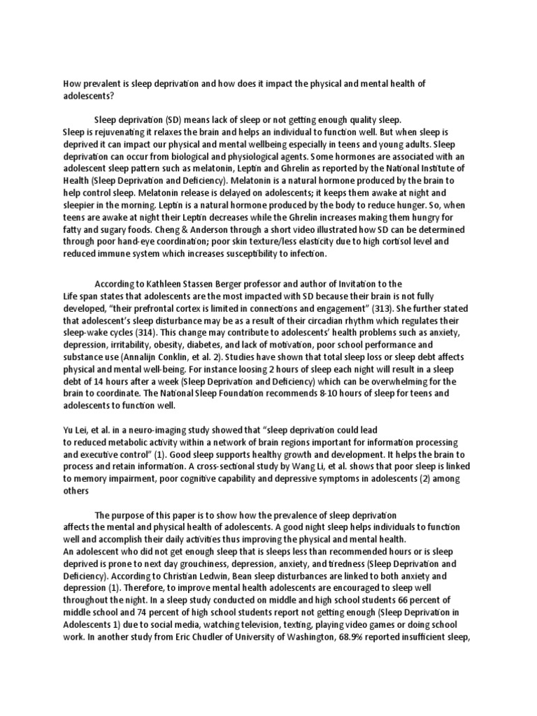 Research Paper | PDF | Sleep Deprivation | Sleep