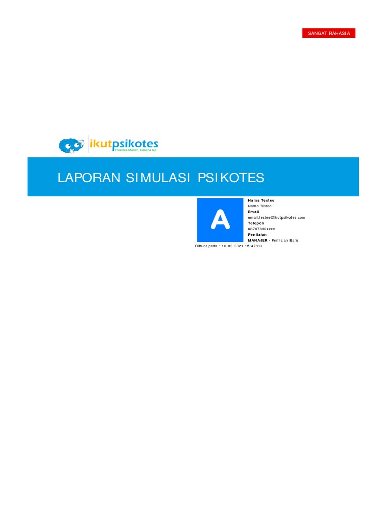 Psikogram Sample | PDF | Karier & Perkembangan