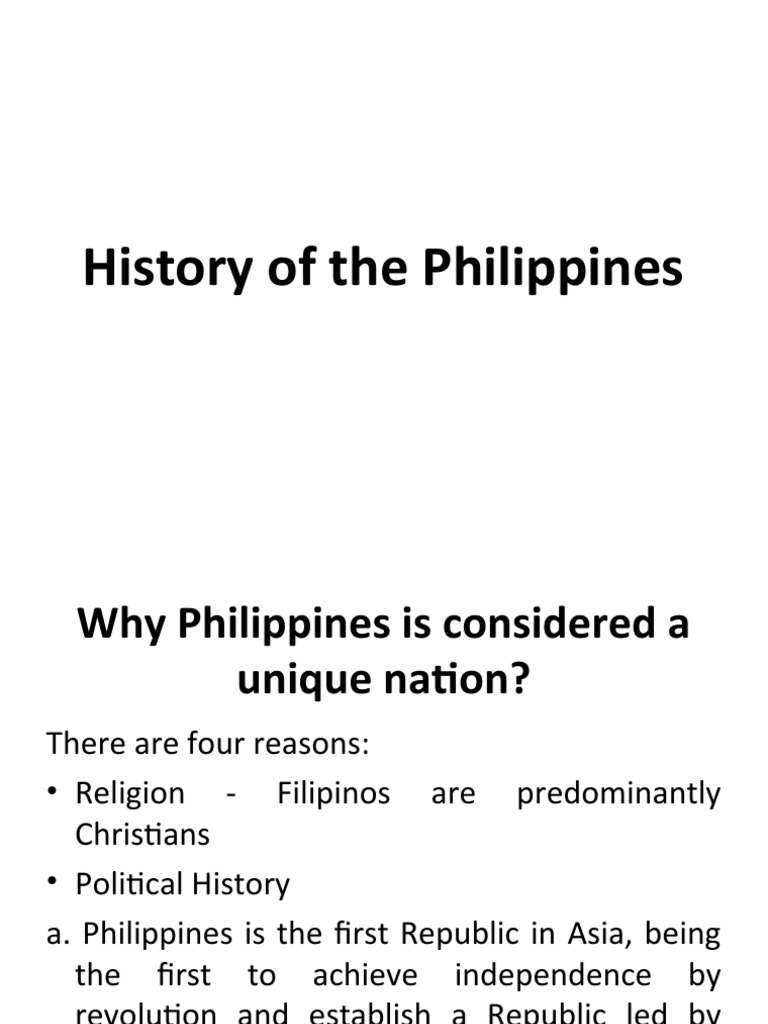 Unique Cultural and Historical Overview of the Philippines | PDF ...