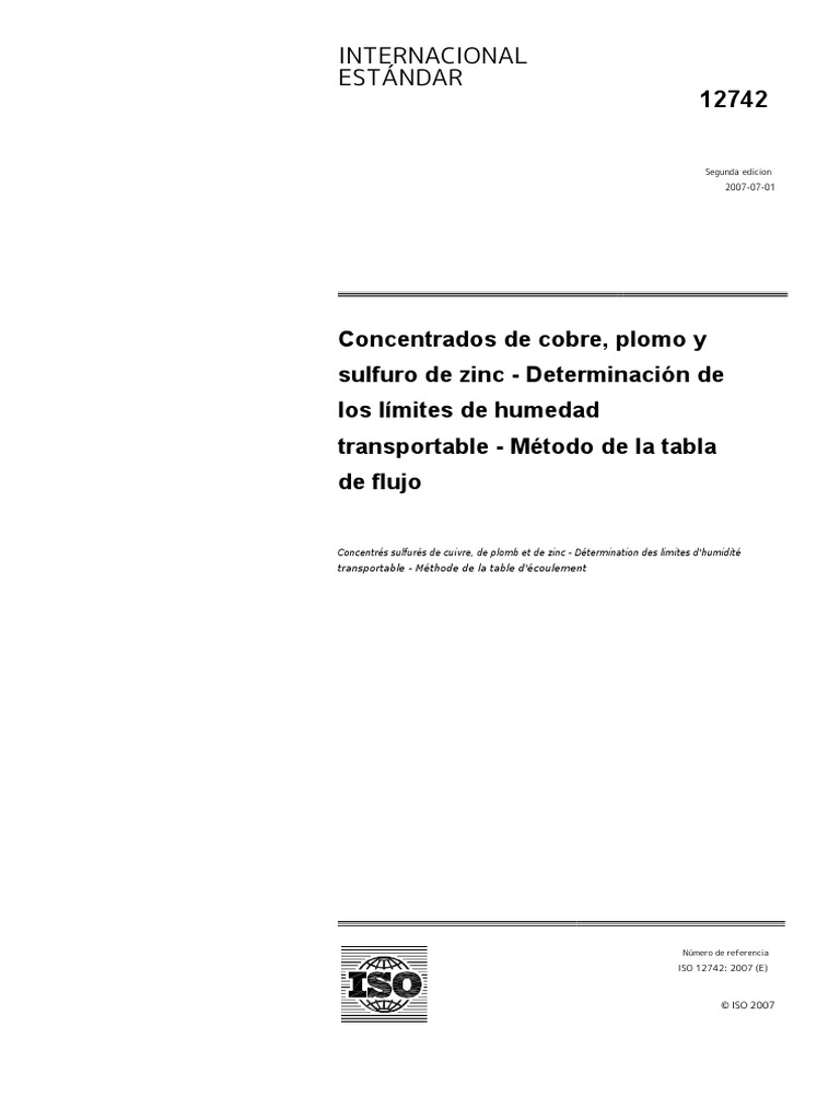Iso 12742 2007. | PDF | Organización internacional para la ...