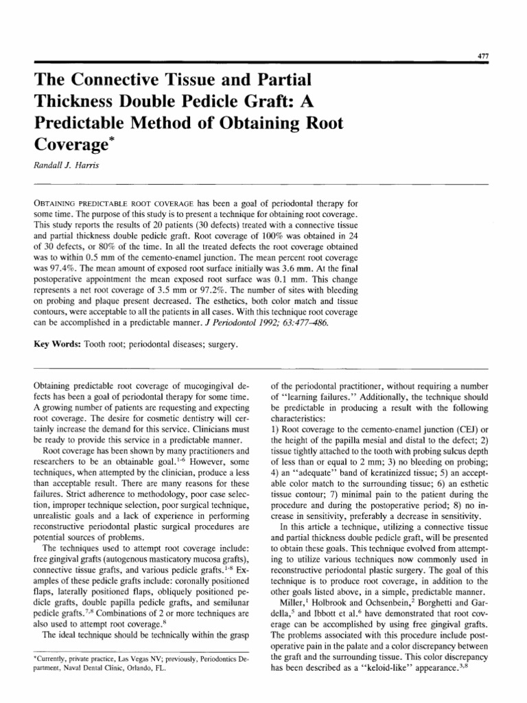 Harris1992 The Connective Tissue and Partial Thickness Double Pedicle ...