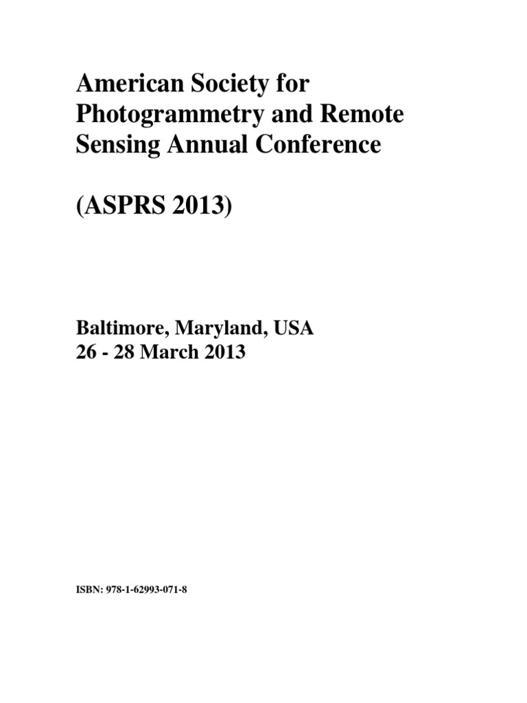 Asprs 2013 | PDF | Lidar | Remote Sensing