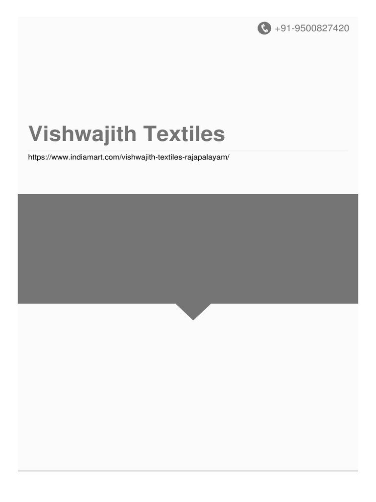 Vishwajith Textiles Overview | PDF | Business