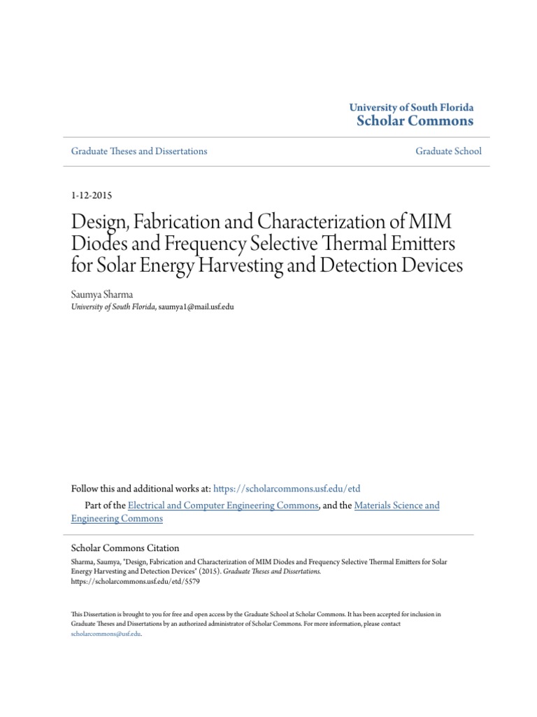 Design, Fabrication and Characterization of MIM Diodes and Frequency ...