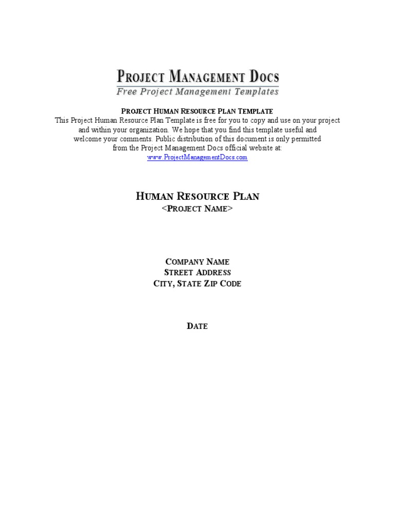 Human Resource Plan Template for Projects | PDF | Human Resources ...