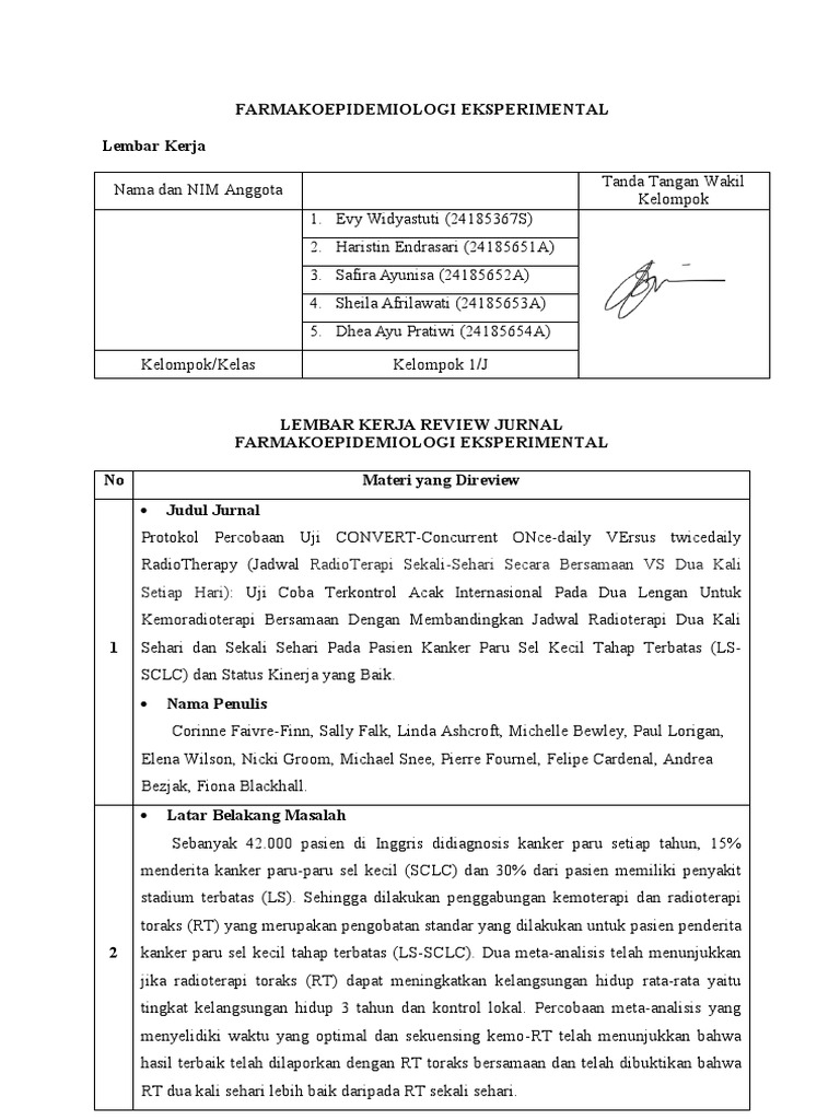 Uji Kemo-Radioterapi LS-SCLC | PDF