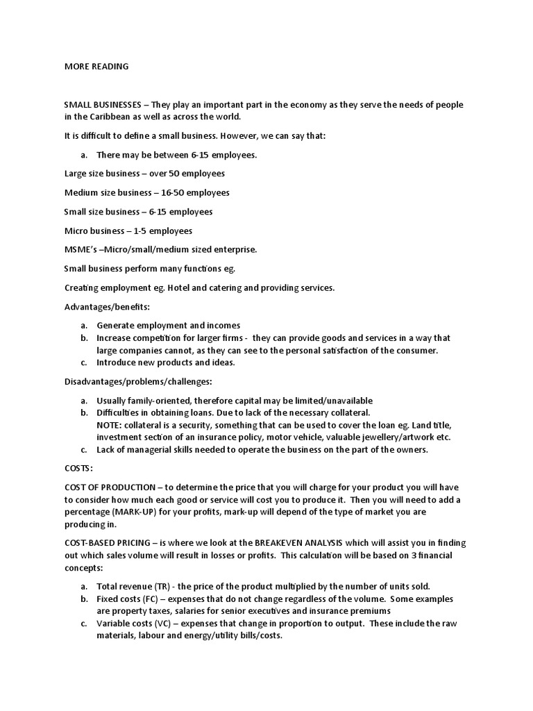 POB Notes | PDF | Economies Of Scale | Labour Economics