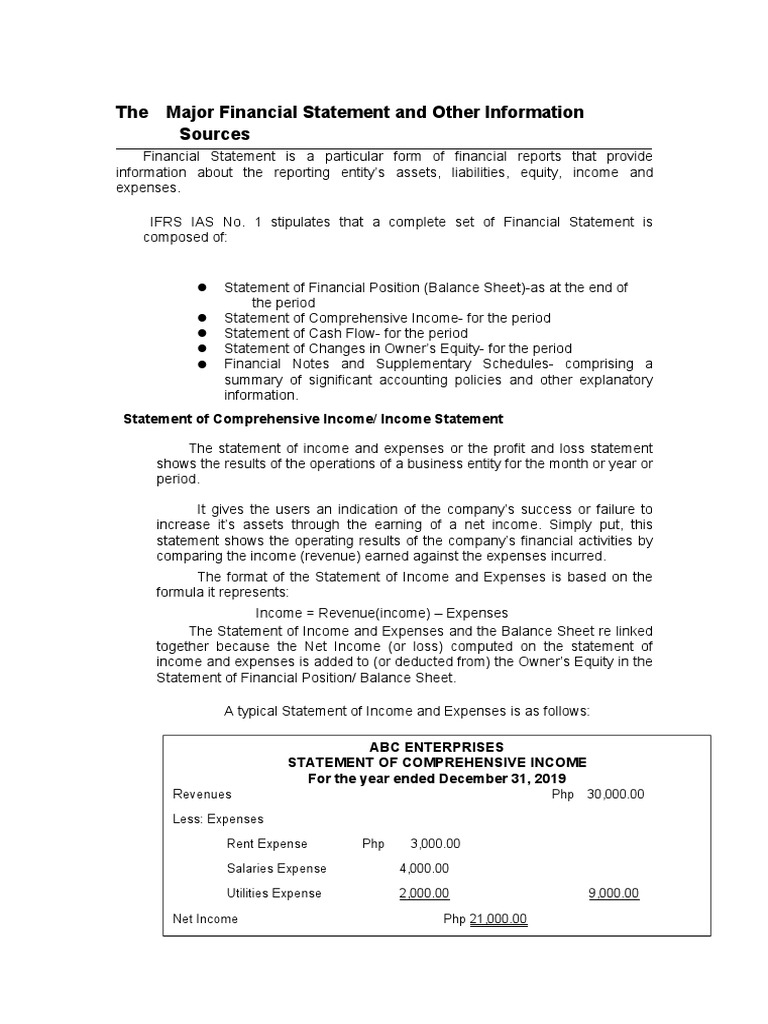 Financial Statement Example | PDF | Debits And Credits | Balance Sheet