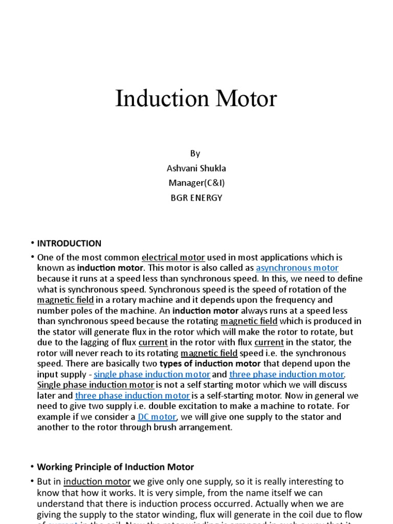 Understanding Induction Motors: Types & Principles | PDF | Electric ...