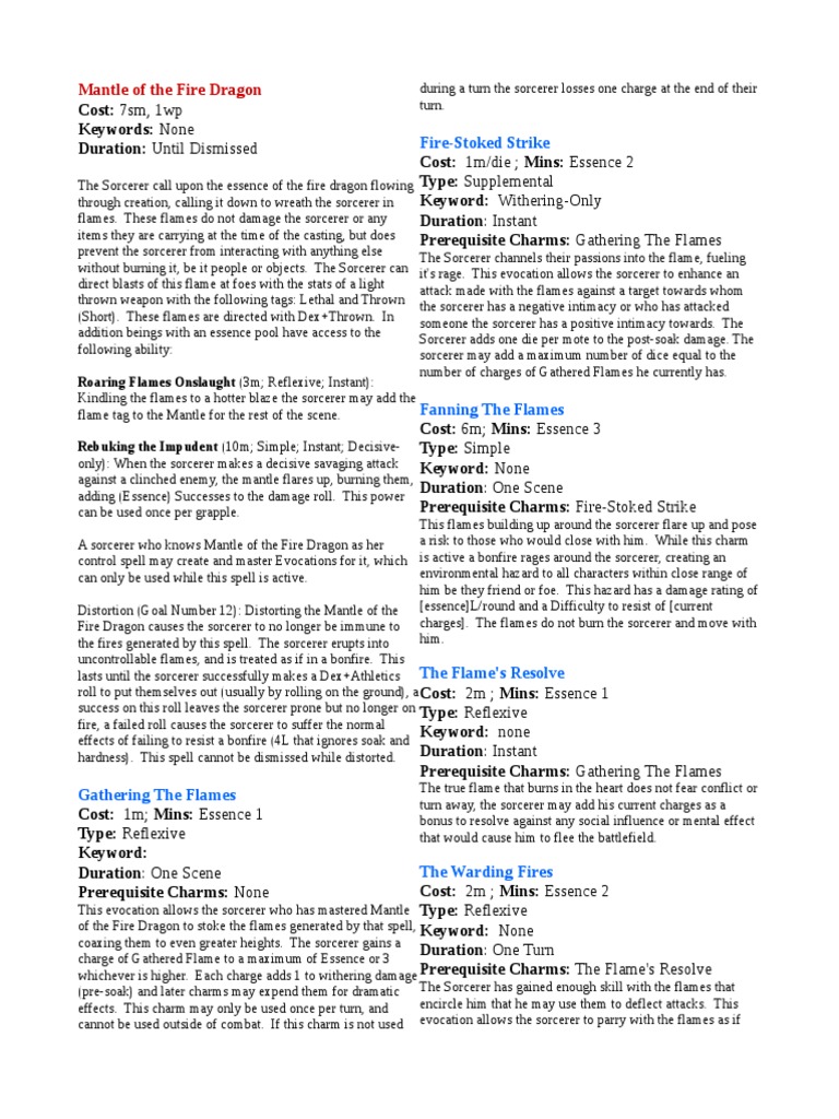 Mantle of The Fire Dragon & Evocation Tree | PDF | Leisure | Nature