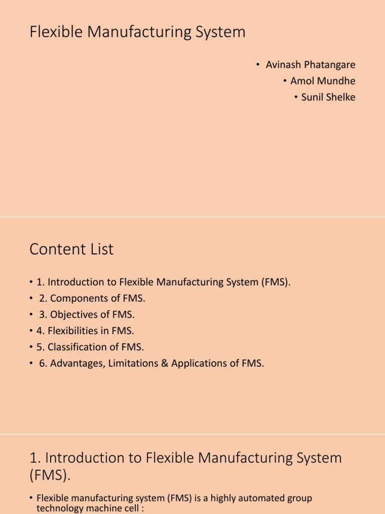 Flexible Manufacturing System | PDF | Automation | Economic Sectors