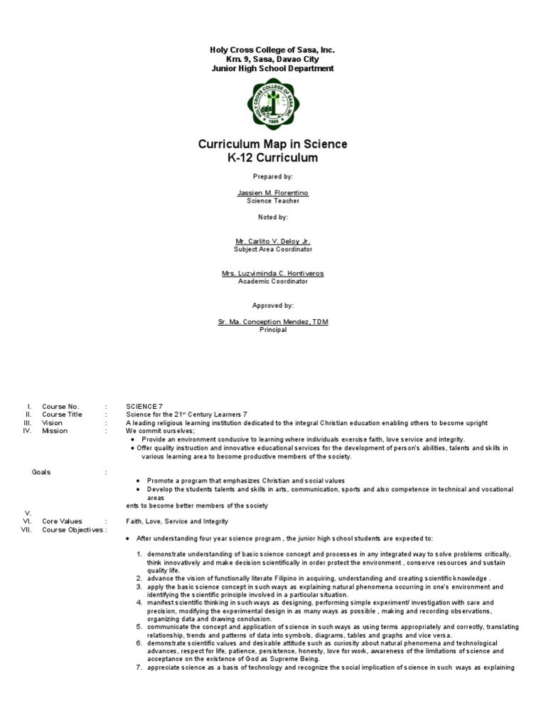 Curriculum Map Grade 7 First Quarter | PDF | Reproduction | Learning