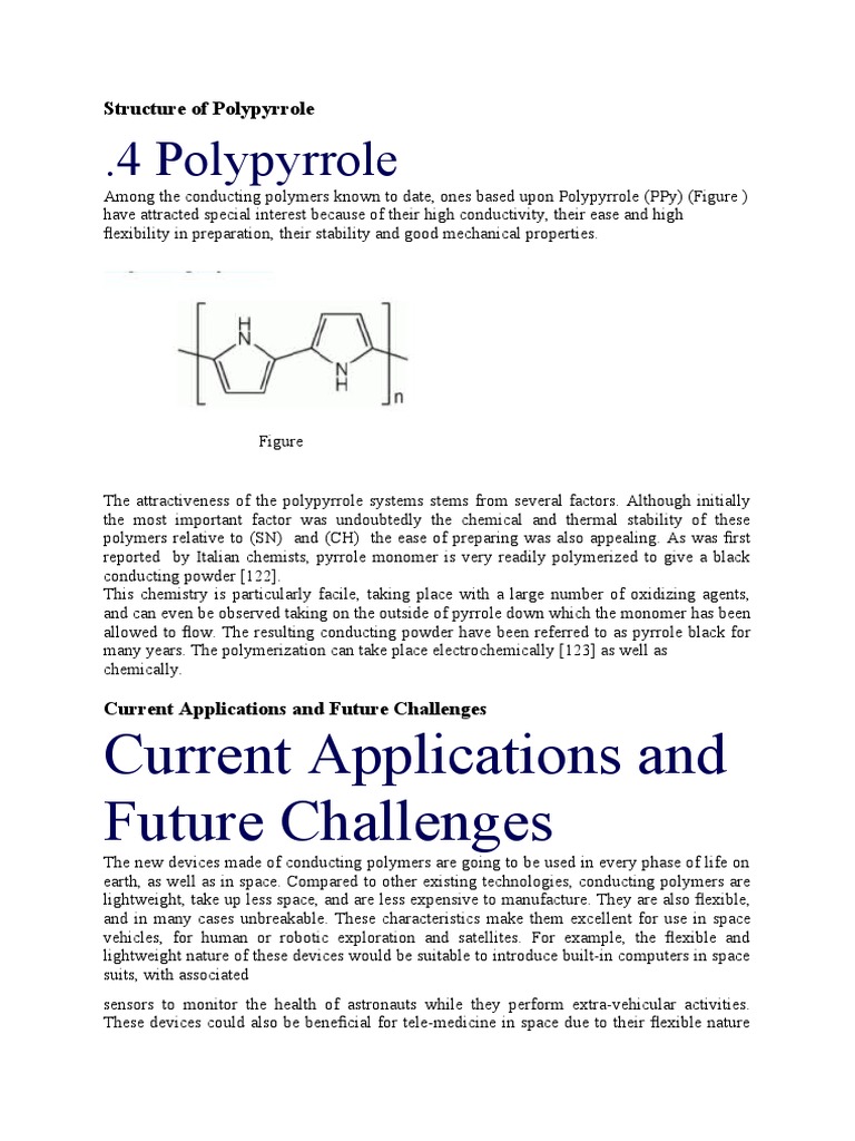 .4 Polypyrrole: Current Applications and Future Challenges | PDF ...