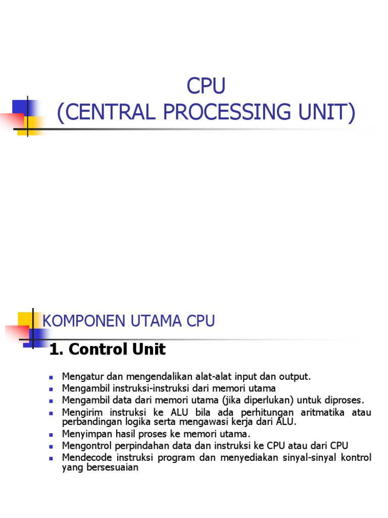Struktur Fungsi CPU | PDF