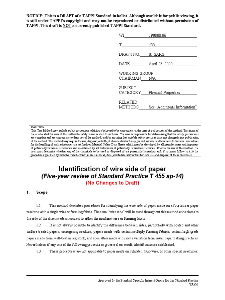 t455 - Identification of Wire Side | PDF | Paper | Wire