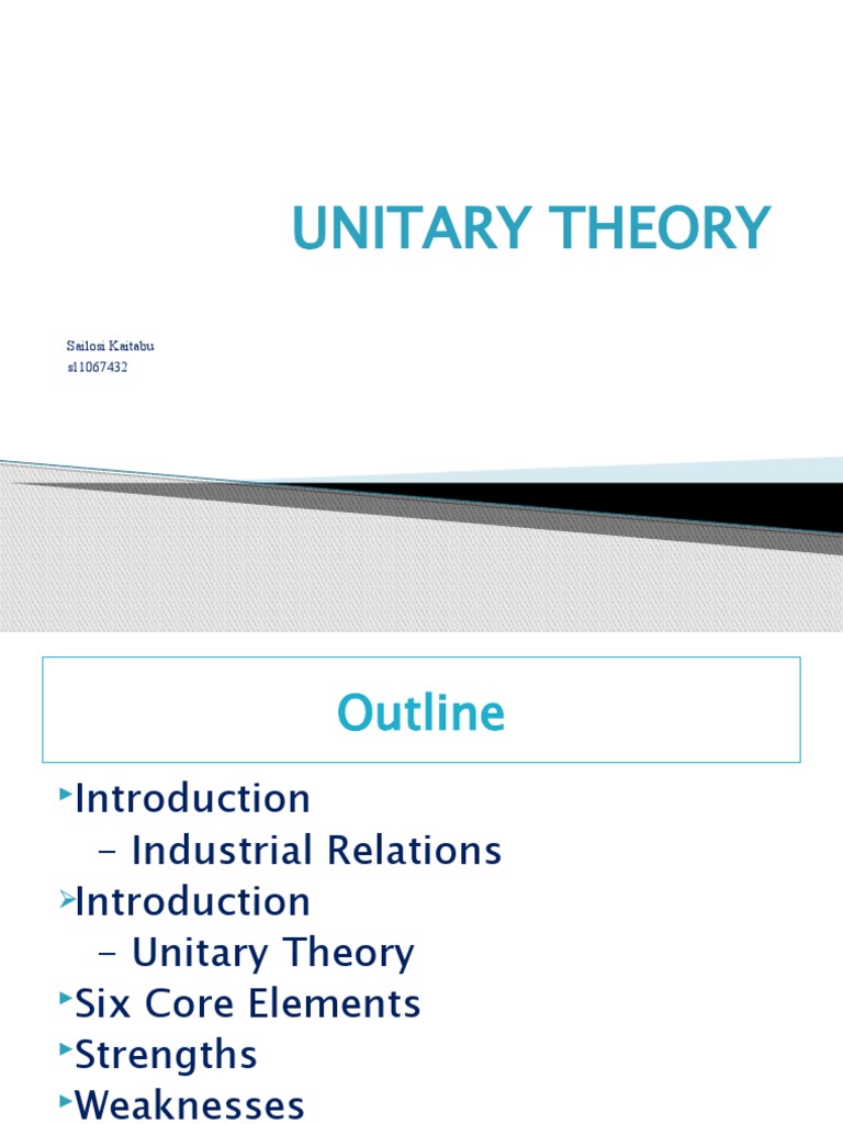 Unitary Theory | PDF | Industrial Relations | Employment