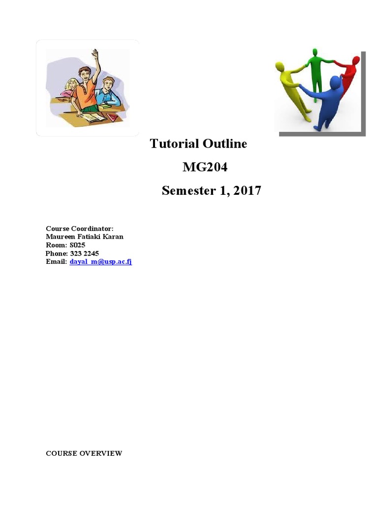 MG 204 Tutorial Outline Sem 1 2017 | PDF | Industrial Relations | Lecture
