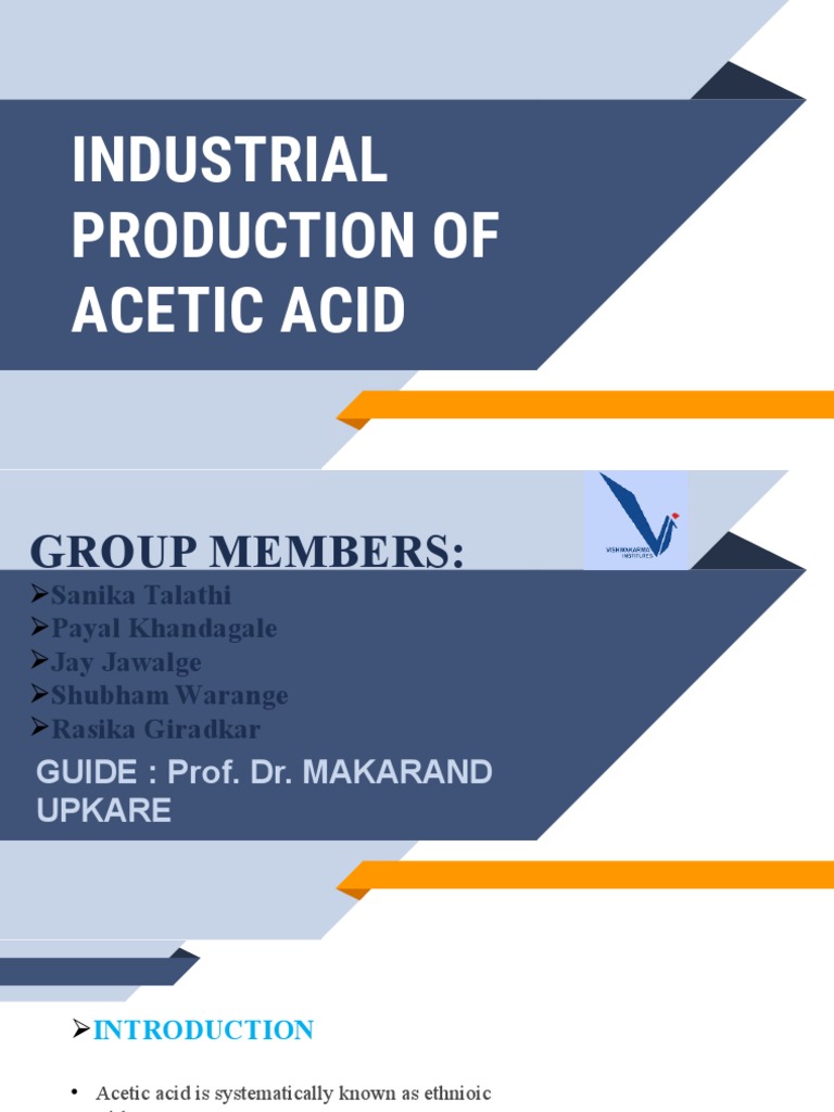 Industrial Production of Acetic Acid | PDF | Acetic Acid | Chemical ...