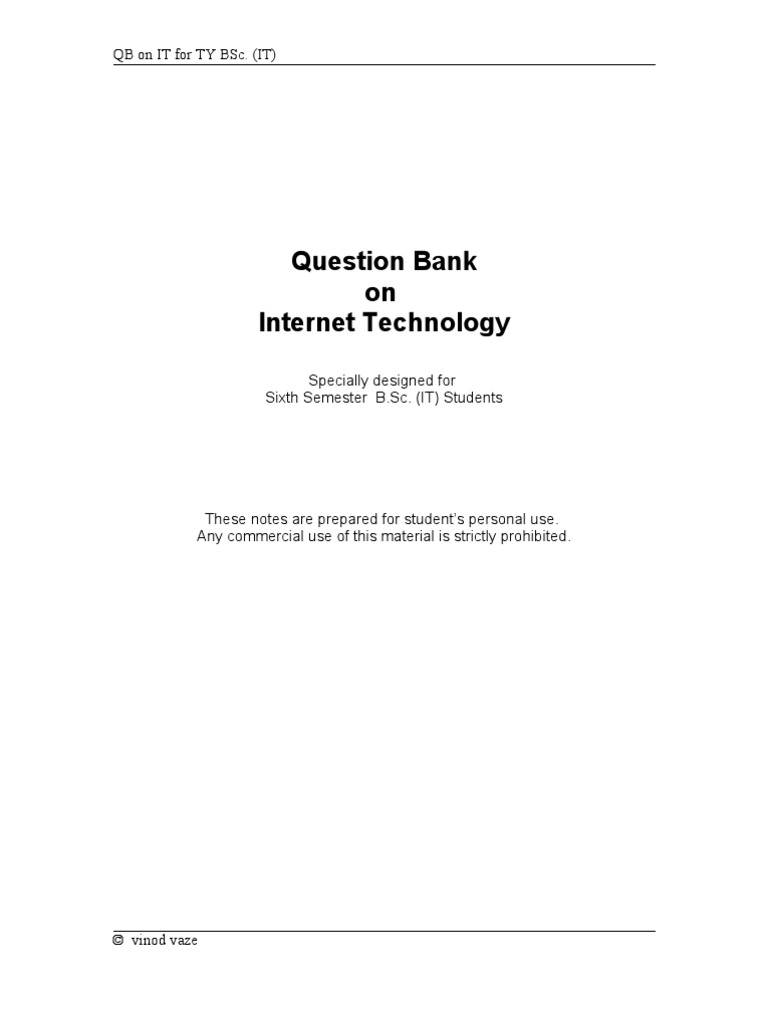QBank IT | PDF | Transmission Control Protocol | Internet Protocol Suite